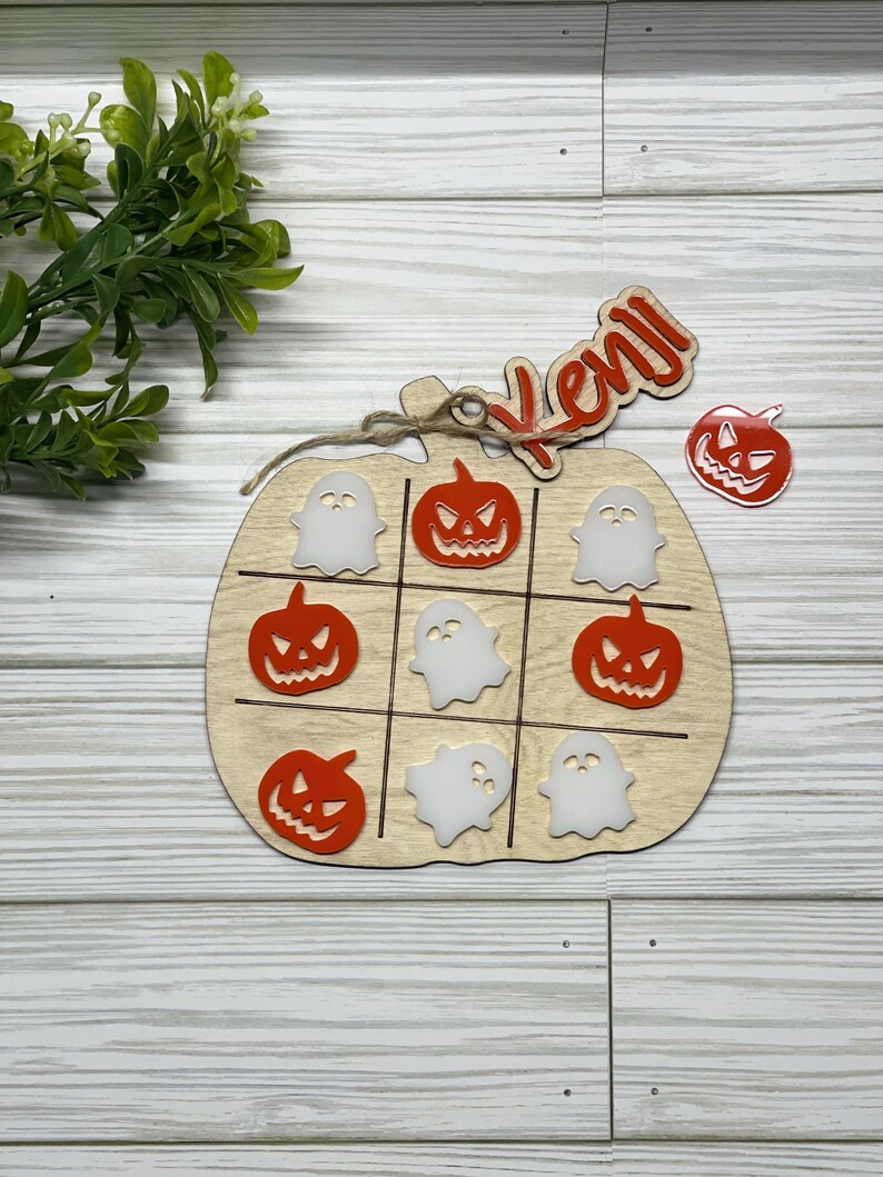 Halloween Wood Tic Tac Toe, Halloween Game, Halloween Decorations ...