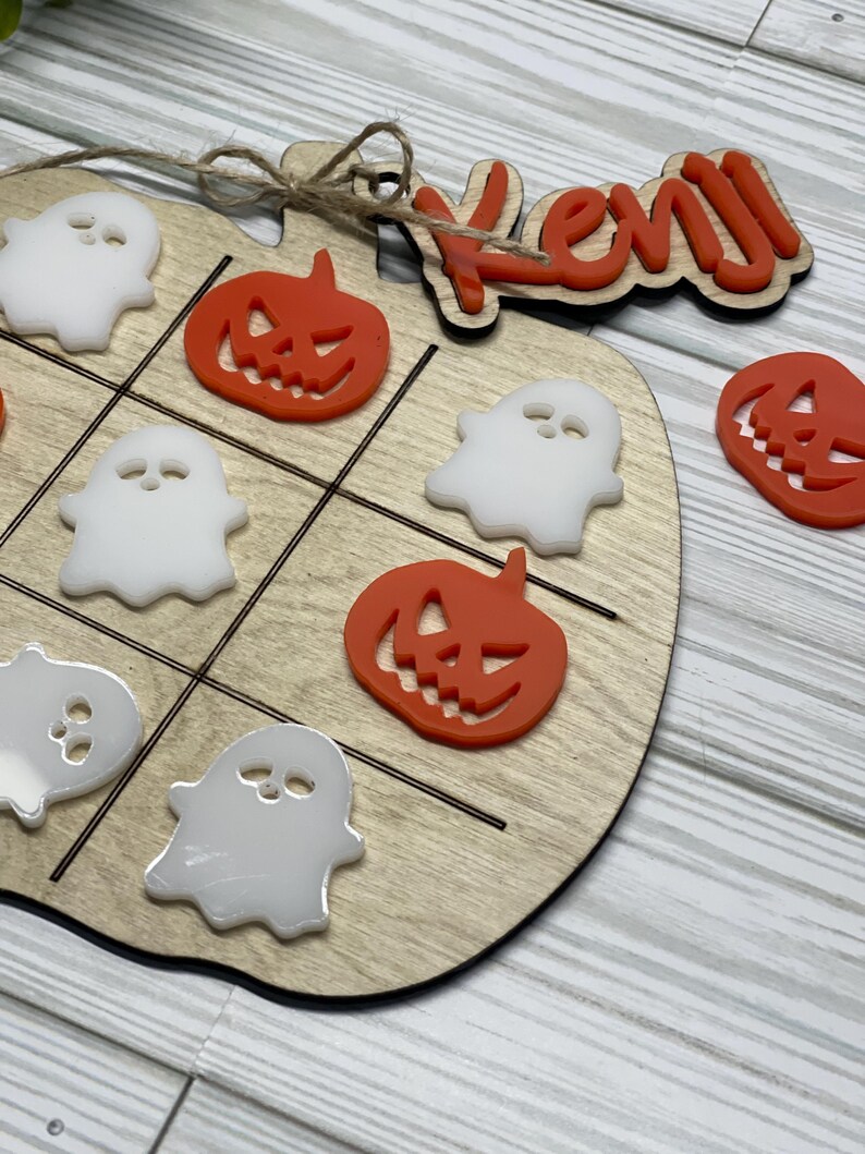 Halloween Wood Tic Tac Toe, Halloween Game, Halloween Decorations ...