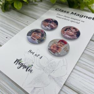 Custom Glass Photo Magnets: Personalized Family Gift (set of 4) - Etsy