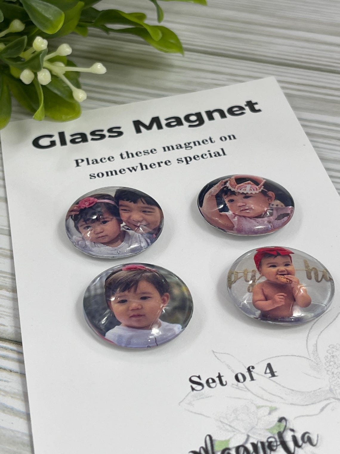 Custom Glass Photo Magnets: Family Photo Gift, Set of 4 - Etsy