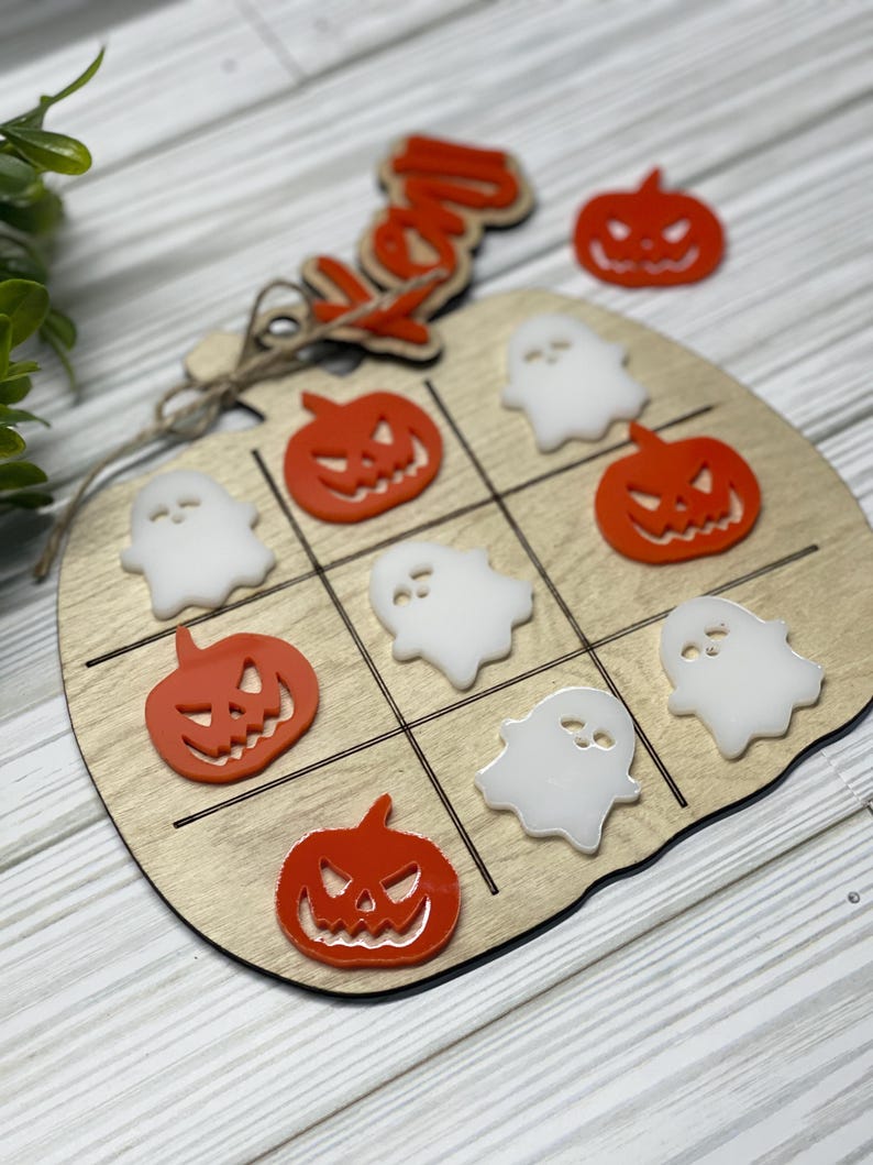 Halloween Wood Tic Tac Toe, Halloween Game, Halloween Decorations ...