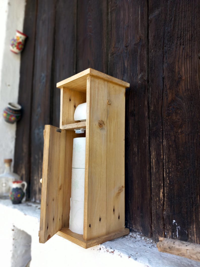 Wooden Toilet Paper Holder - Etsy