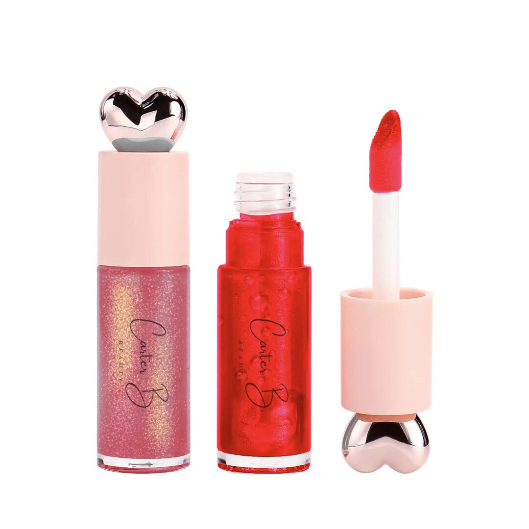 Heartbeat Collection - Lip Duo Set "georgia Peach - Pomegranate" - Etsy