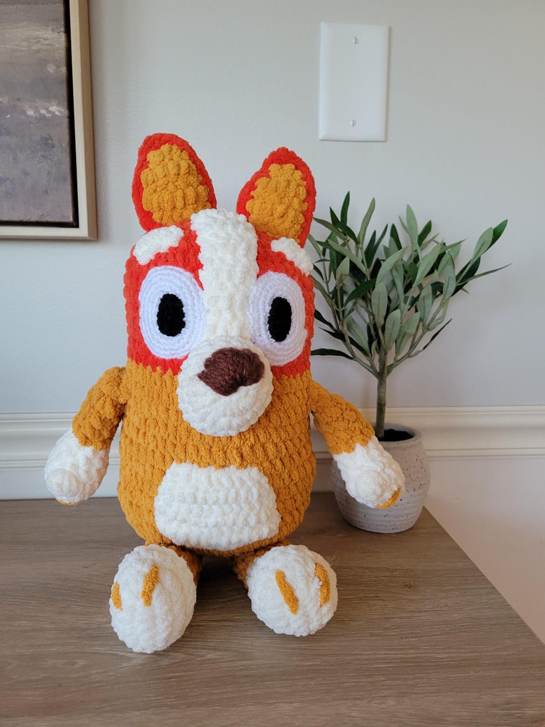 Crocheted Orange Dog, Dog, Plush, Stuffed Dog, Stuffy, Plushie, Stuffed ...