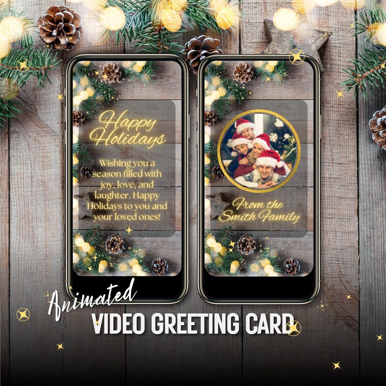 Happy Holidays Greetings Card Template. Canva Editable Electronic ...
