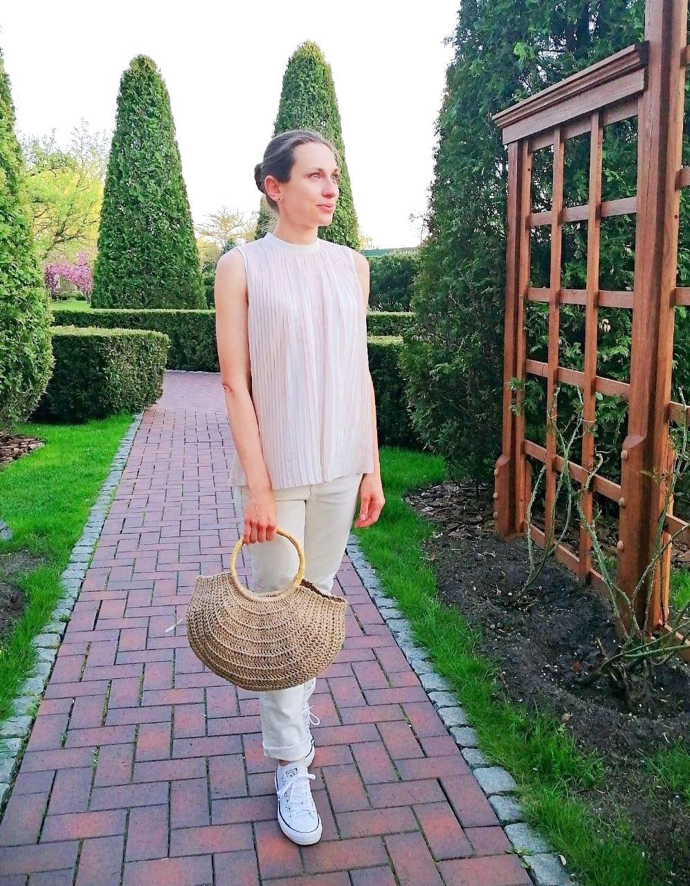 Crochet Half-moon Tote, Handbag Jute With Bamboo Handles, Straw Half ...