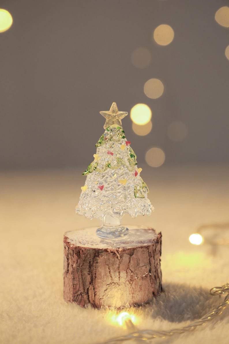 Handmade Stained Glass Miniature Christmas Tree, Glass Christmas Tree ...