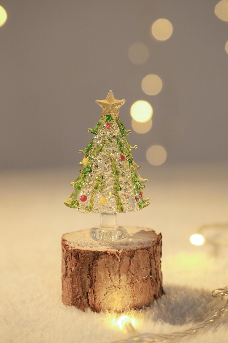 Handmade Stained Glass Miniature Christmas Tree, Glass Christmas Tree ...