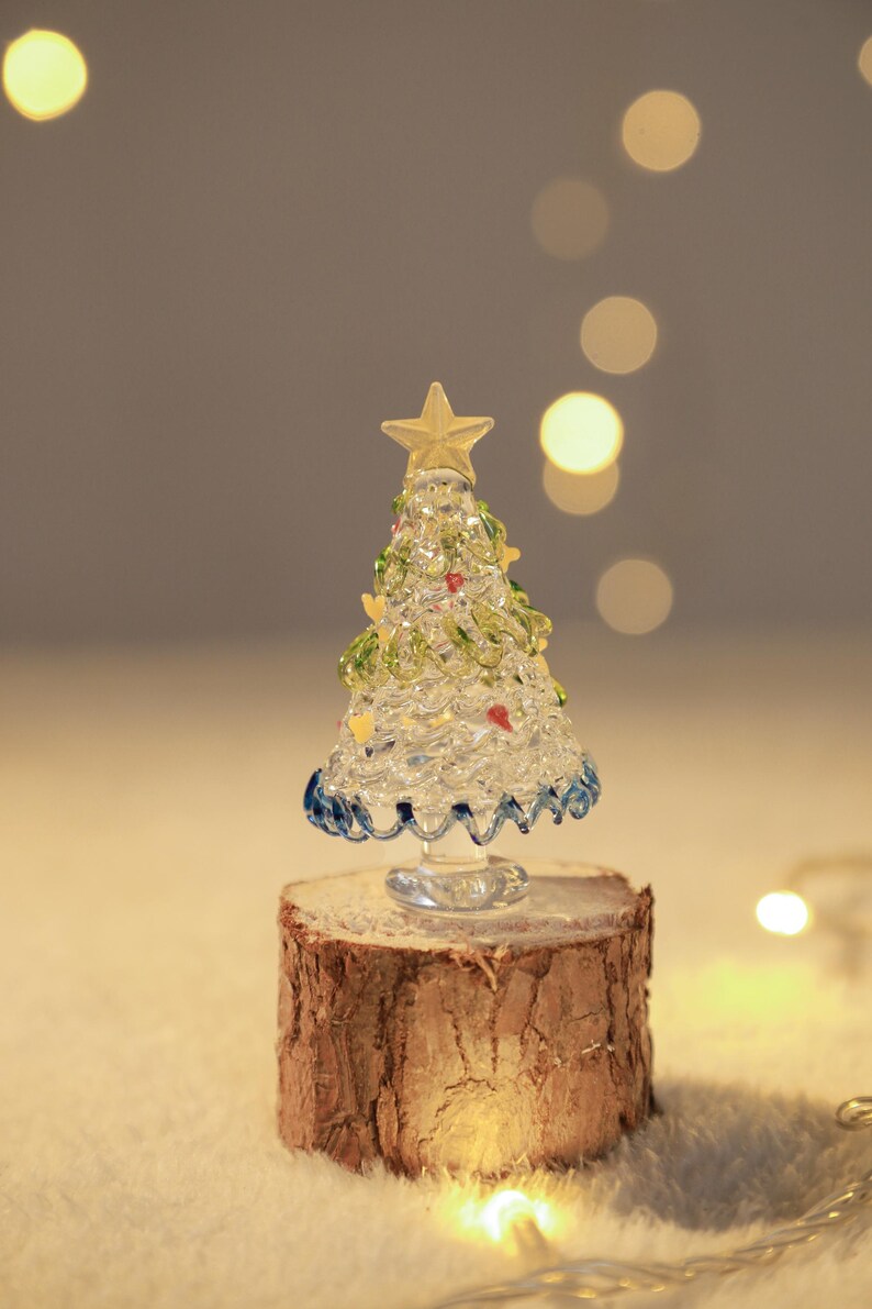 Handmade Stained Glass Miniature Christmas Tree, Glass Christmas Tree ...