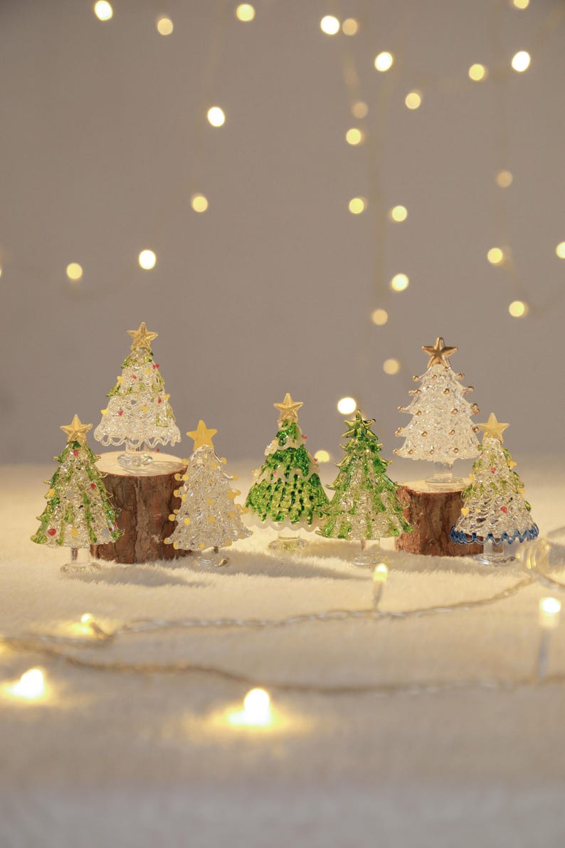 Handmade Stained Glass Miniature Christmas Tree, Glass Christmas Tree ...