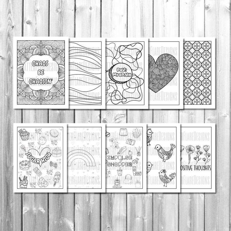 ADHD Neurodivergent Printable Colouring Book Digital Download Funny ...