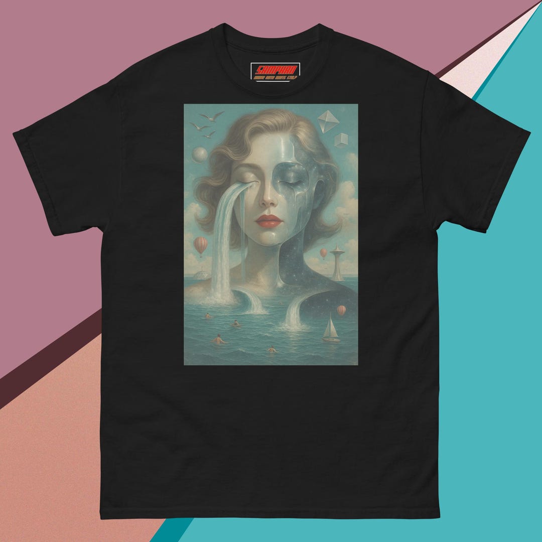 Surreal Waterfall Face – Dreamcore Aesthetic Art Shirt | Cosmic Tears ...