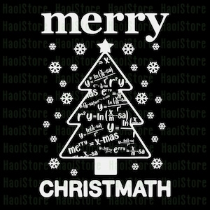 Merry Christmath Svg, Math Christmas Tree Xmas Svg, Mathematics ...