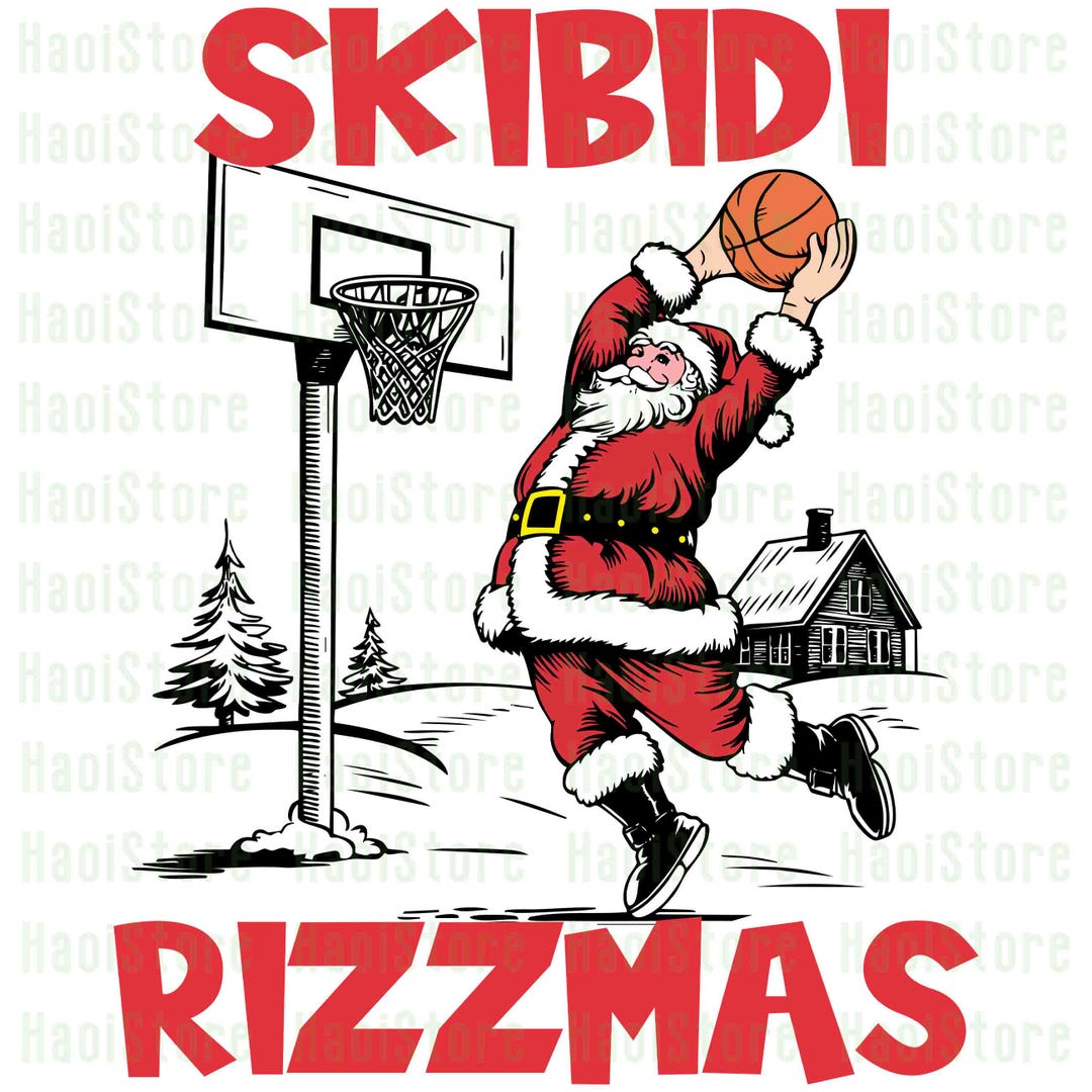 Skibidi Rizzmas Svg, Basketball Christmas Svg, Christmas Rizz Santa ...