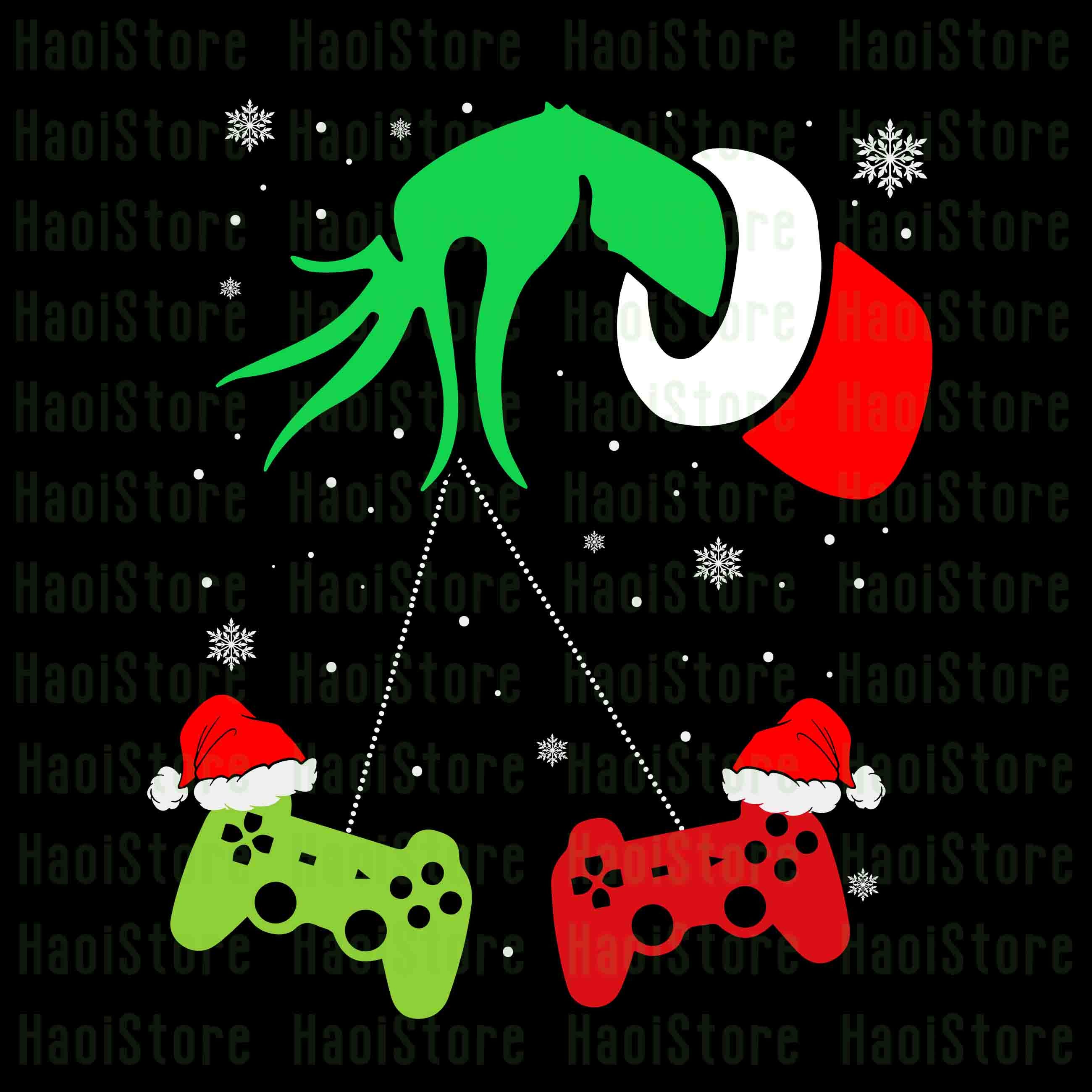 Gaming Christmas Svg, Gamer Santa Svg, Hand Gaming Christmas Svg, Gamer ...