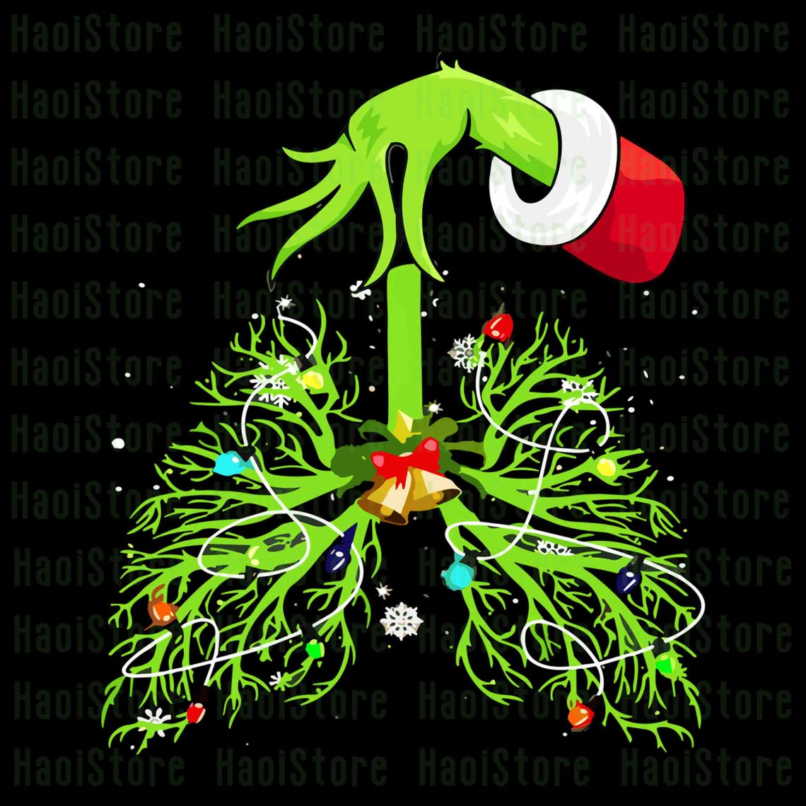 Lung Christmas Lights Respiratory Therapist RT Nurse Xmas Png, Lung ...