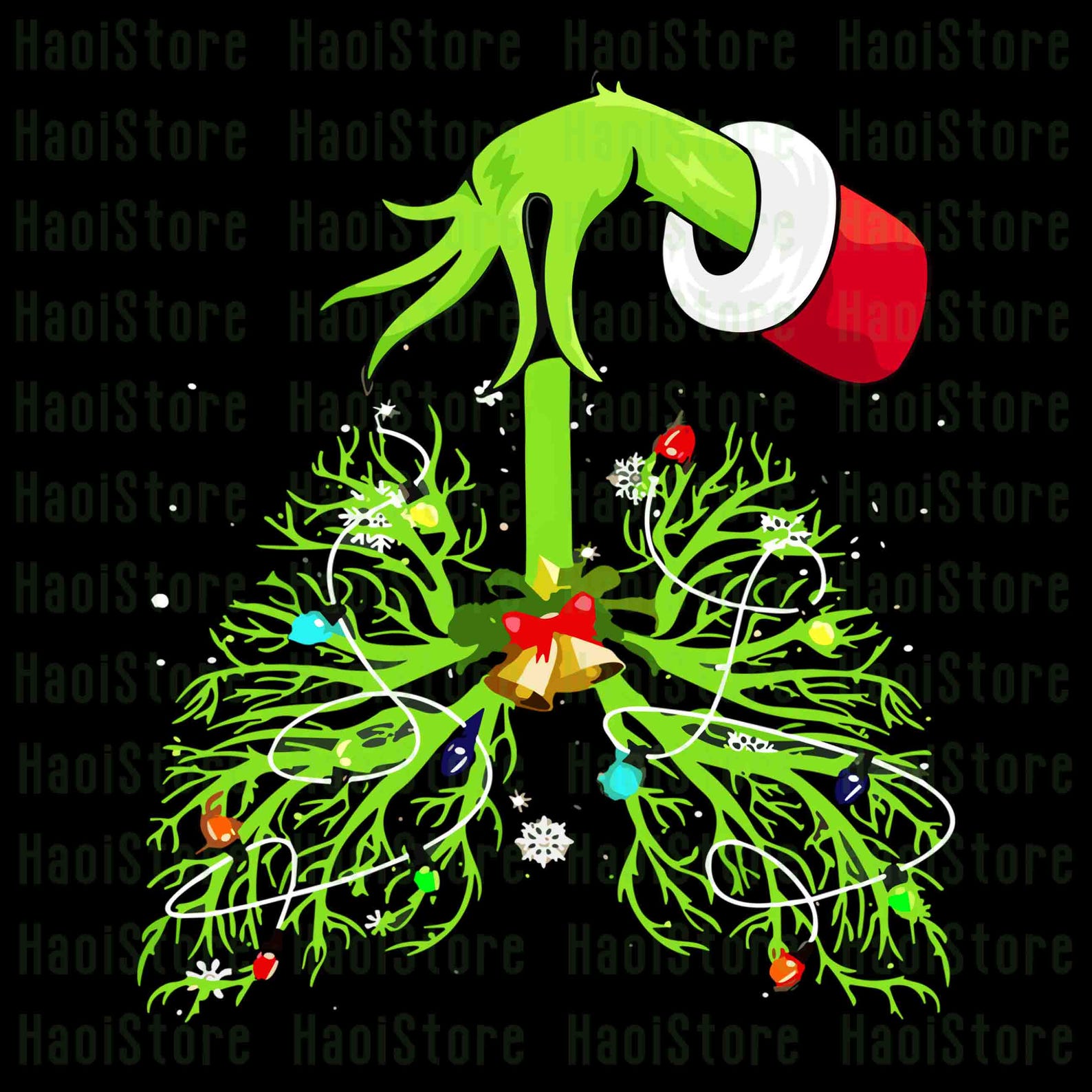 Lung Christmas Lights Respiratory Therapist RT Nurse Xmas Png, Lung ...