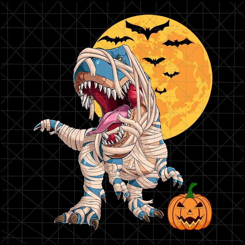 Dinosaur T-rex Halloween Svg, T-rex Mummy Halloween Svg, Dinosaur Mummy ...