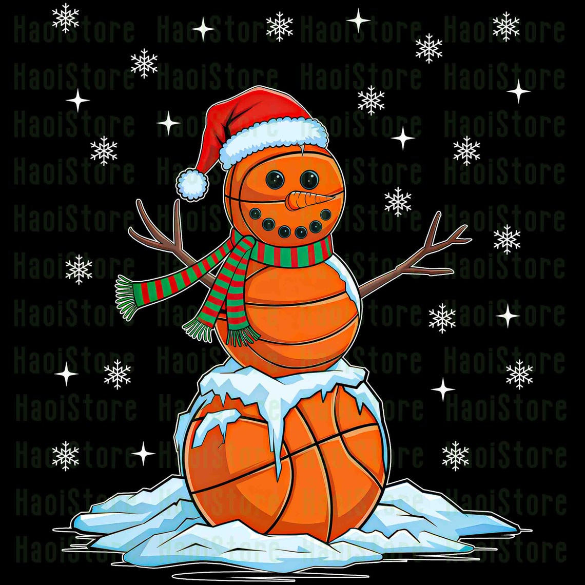 Basketball Snowman Png, Basketball Santa Hat Christmas Png, Basketball ...