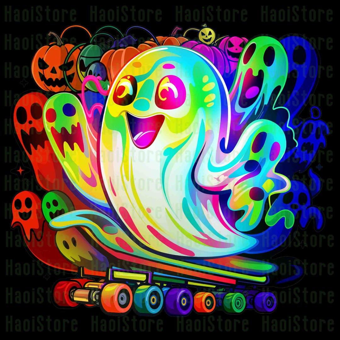 Ghost Trippy Vaporwave Halloween Png, Ghost Trippy Halloween Png, Scary ...
