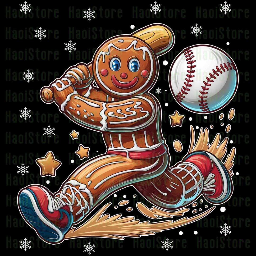 Gingerbread Baseball Christmas Png, Christmas Gingerbread Man Sports ...