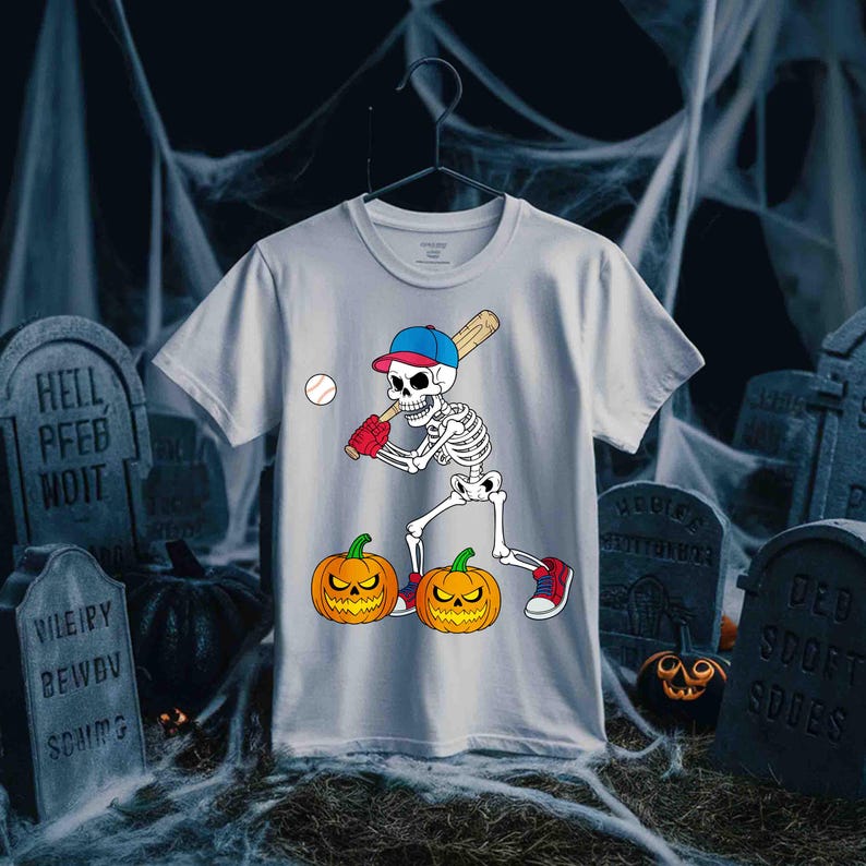 Skeleton Baseball Halloween Svg, Baseball Halloween Svg, Skeleton ...
