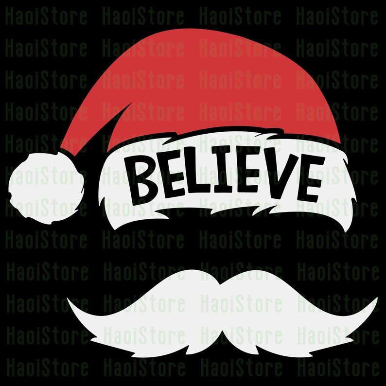 Believe Santa Svg, Believe Santa Hat Svg, Believe Christmas Svg, Santa ...