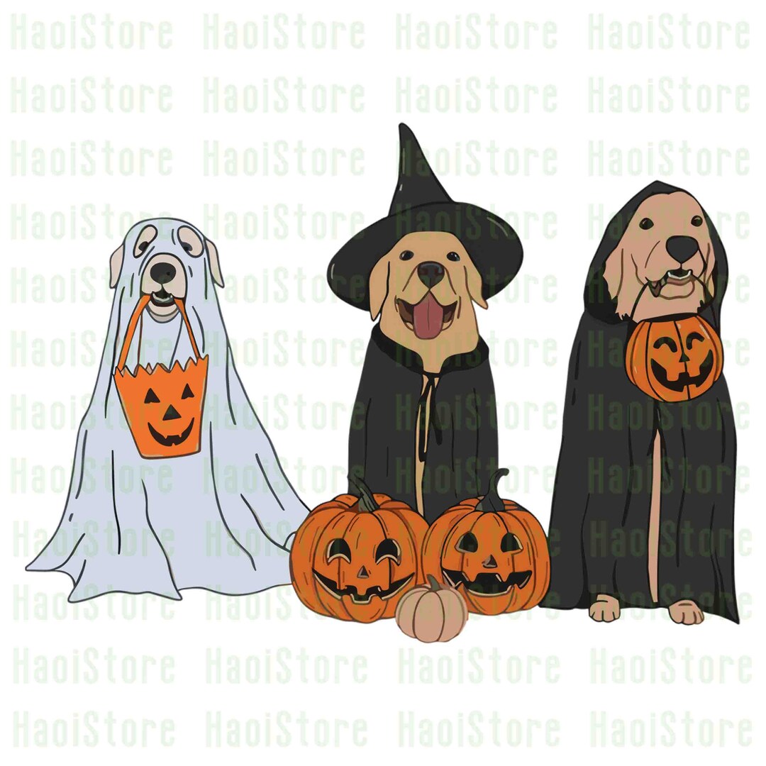 Halloween Labrador Golden Retriever Halloween Png, Ghost Dog Witch Png ...