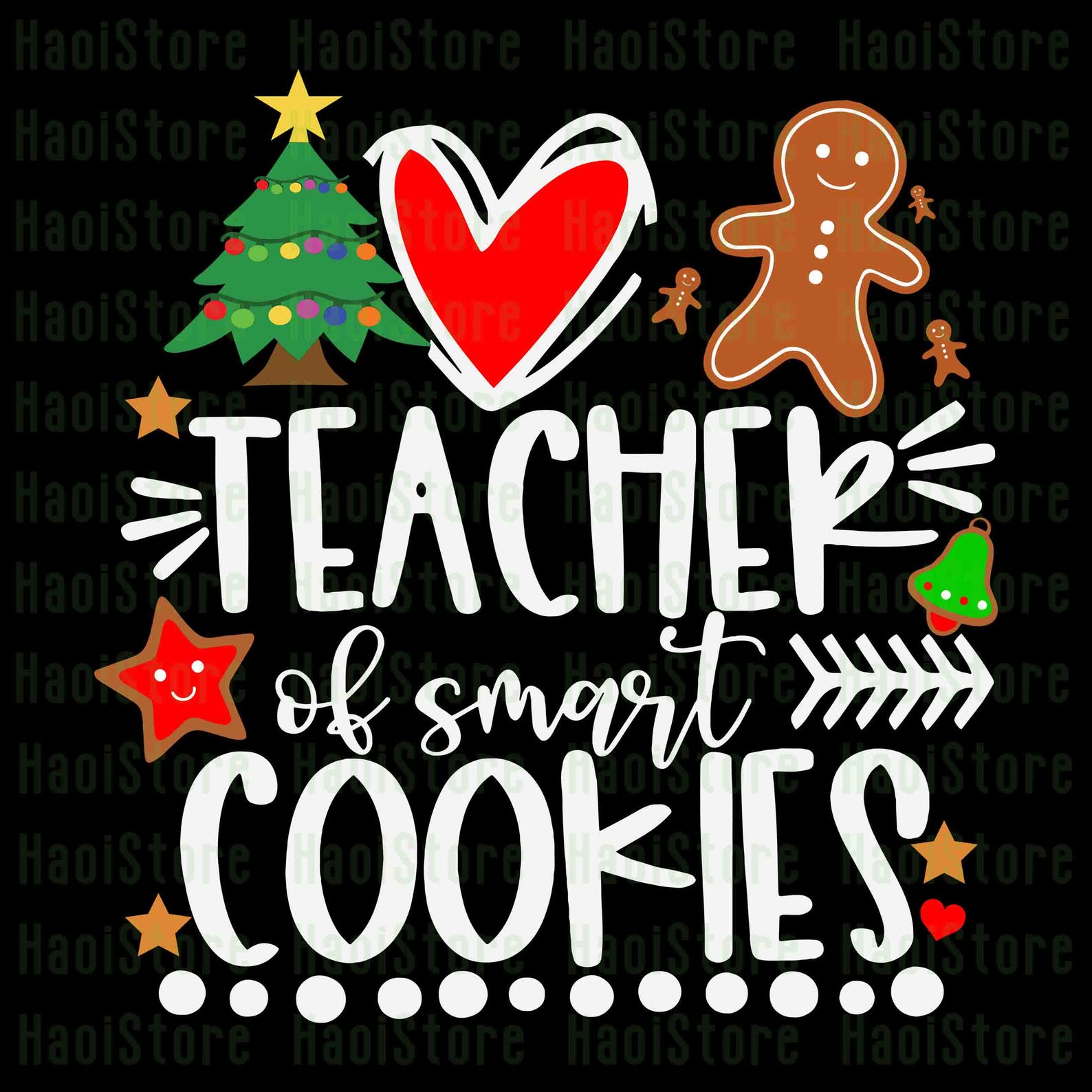 Teacher of Smart Cookies Svg, Teacher Christmas Svg, Cute Gingerbread ...