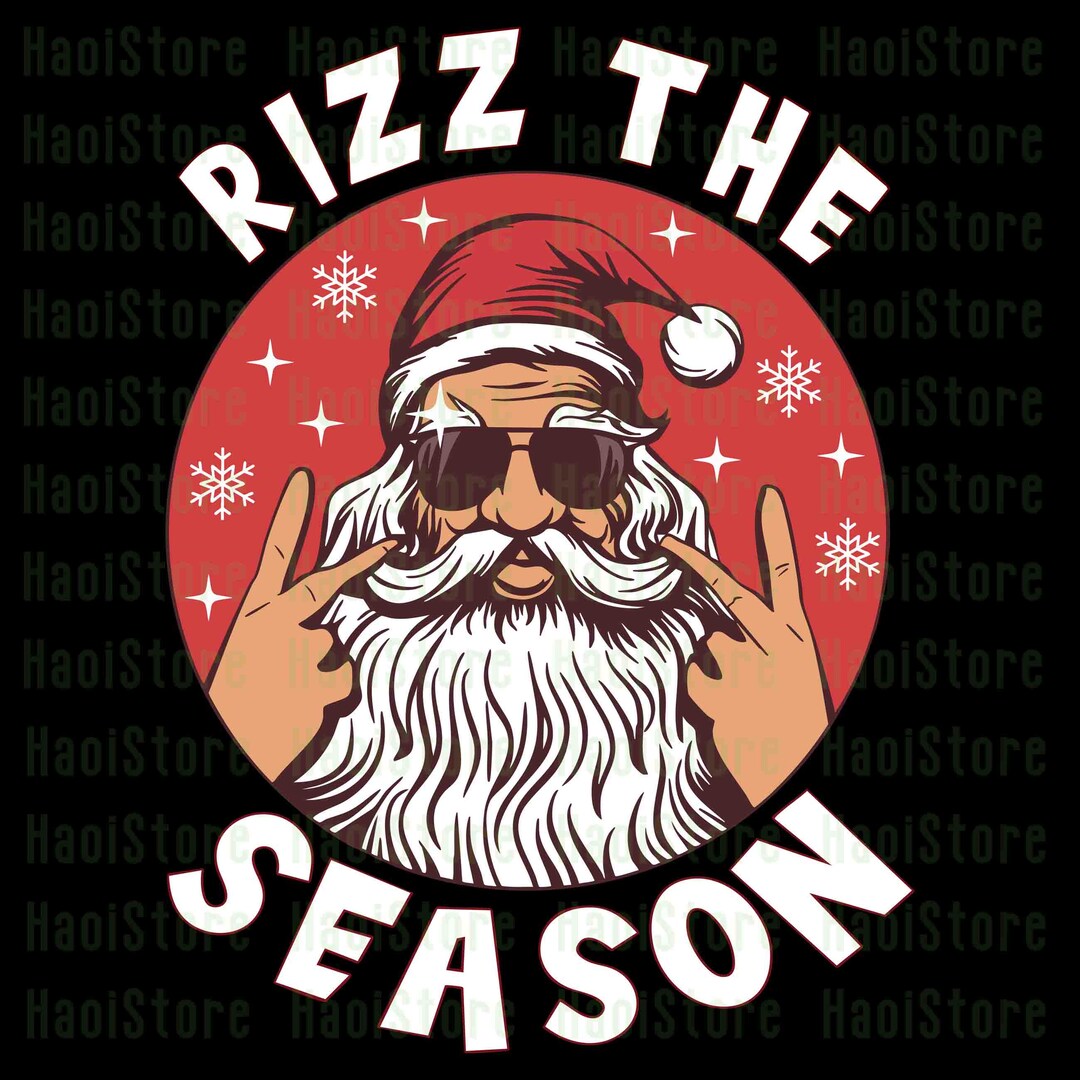 Rizz the Season Svg, Punk Rock Retro Rizz the Season Svg, Funny Santa ...
