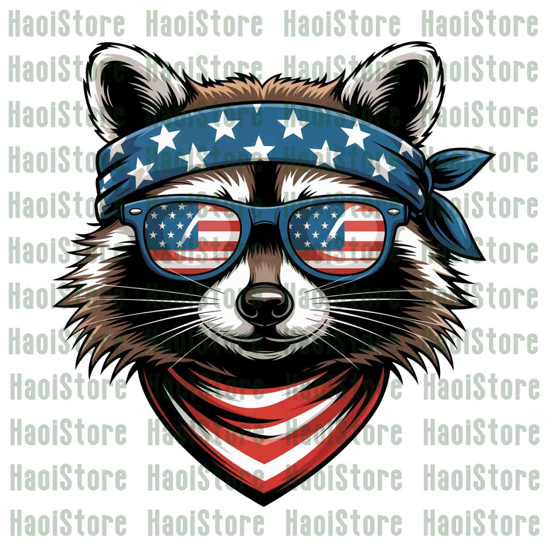 Patriotic Raccoon 4th of July Png, Raccoon Patriotic American Png ...