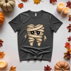 Mummy Tooth Halloween Png, Cute Mummy Tooth Dentist Spooky Halloween ...
