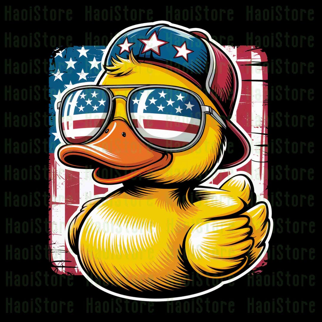 4th of July Patriotic Rubber Duck USA Flag Png, Duck 4th of July Png ...