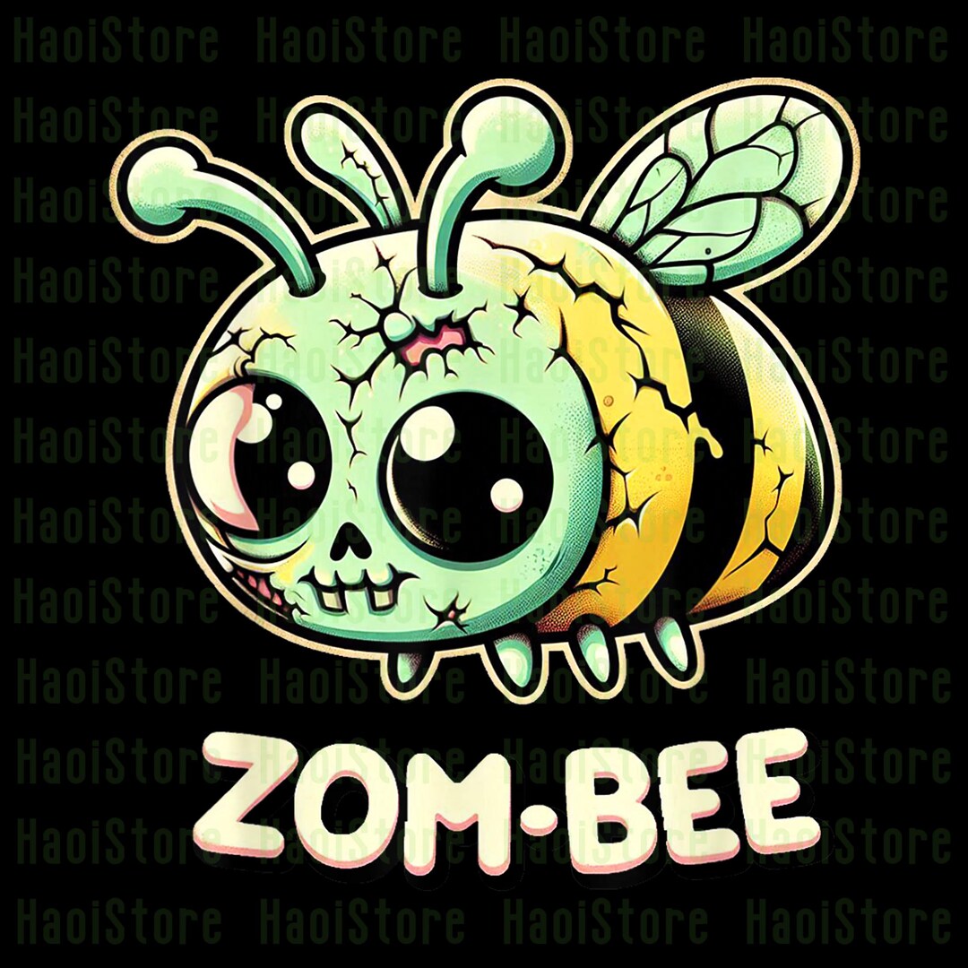 Zom Bee Png, Cute Bee Halloween Png, Ghost Bee Halloween Png, Zom Bee ...