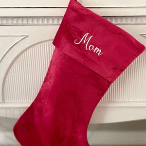 Solid Christmas Stocking, Personalized Christmas Stocking, Velvet ...