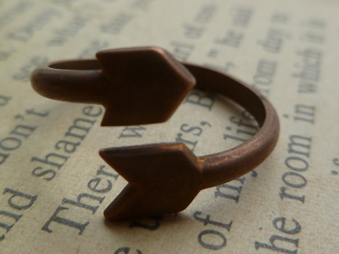 Arrow Ring Brass Vintage Adjustable Arrow Ring Sarah - Etsy