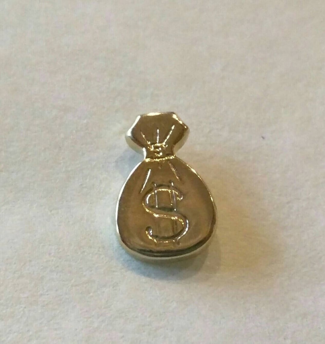 Mini Moneybag Emoji Pin Vintage Gold Plated Money Pin - Etsy