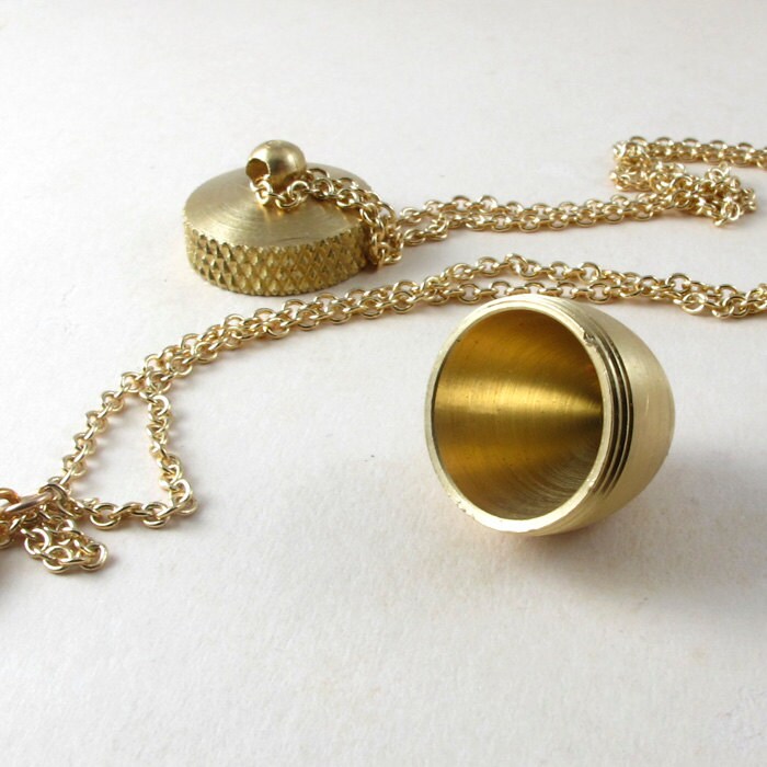Secret Compartment Necklace Acorn Canister Locket Necklace - Etsy
