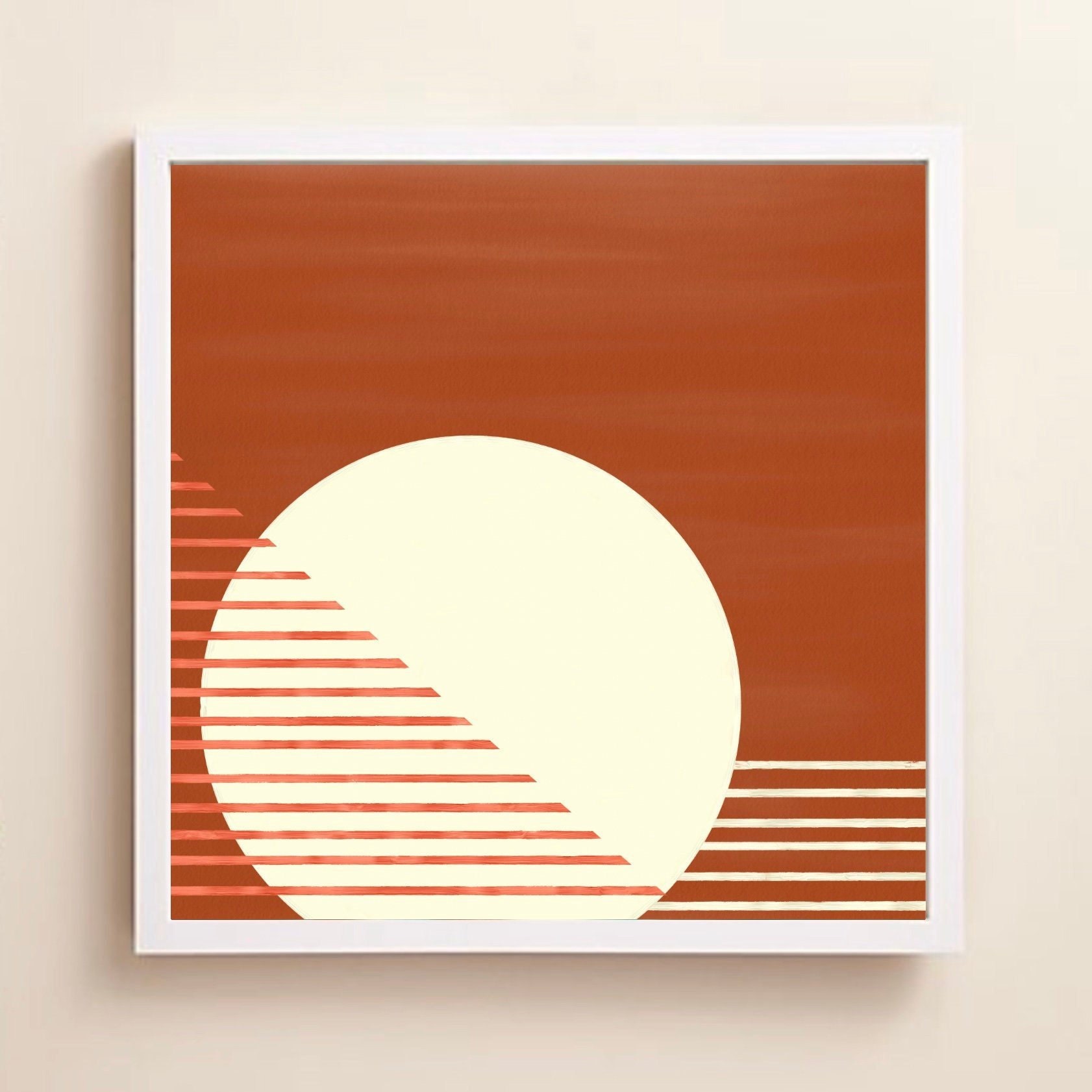 Geometric Abstract Art Print. Popular Printable. Square Earth - Etsy