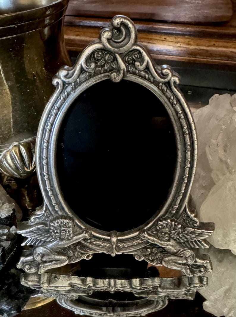 MINI Angelic Black Scrying Mirror - Etsy