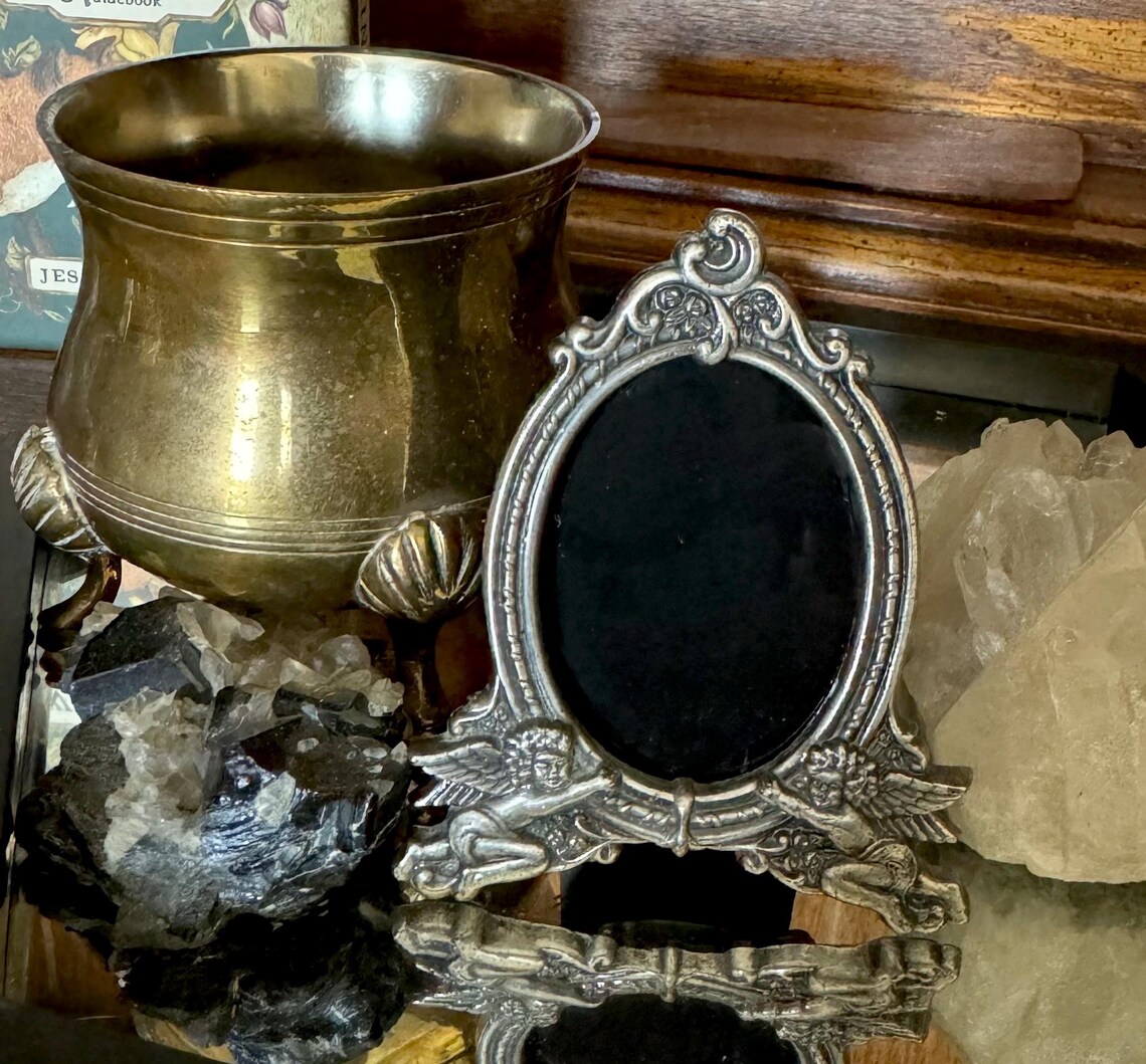 MINI Angelic Black Scrying Mirror - Etsy