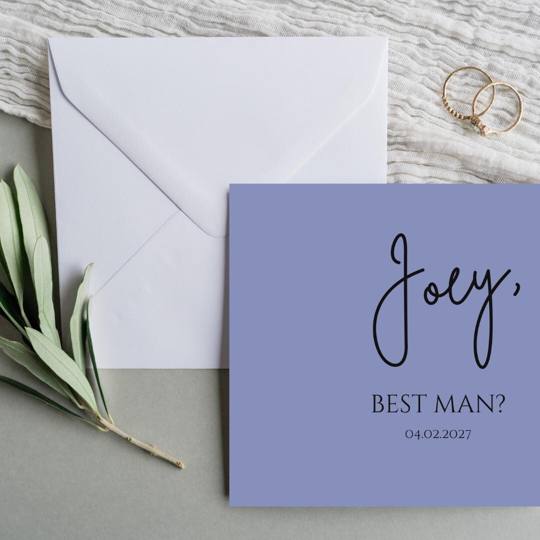 Best Man Proposal Card Simple Best Man Card Groomsman Proposal Card ...
