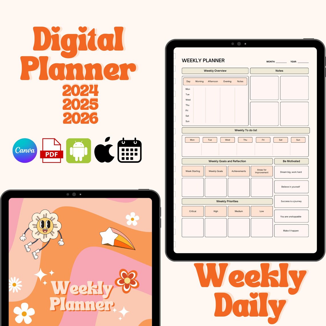 Versatile Digital Planners 2024-2026: Goodnotes, Notability, iPad ...