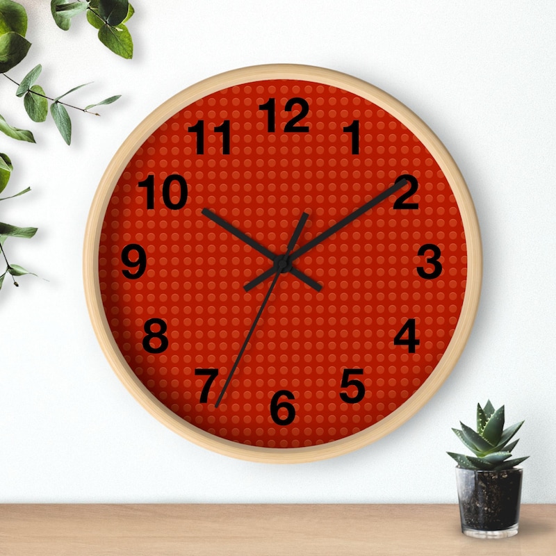 Red Wall Clock - Etsy