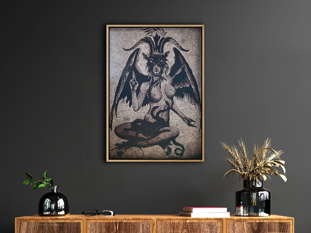 Baphomet Goat Satanic Worship Poster Evil Art Devil Hell - Etsy