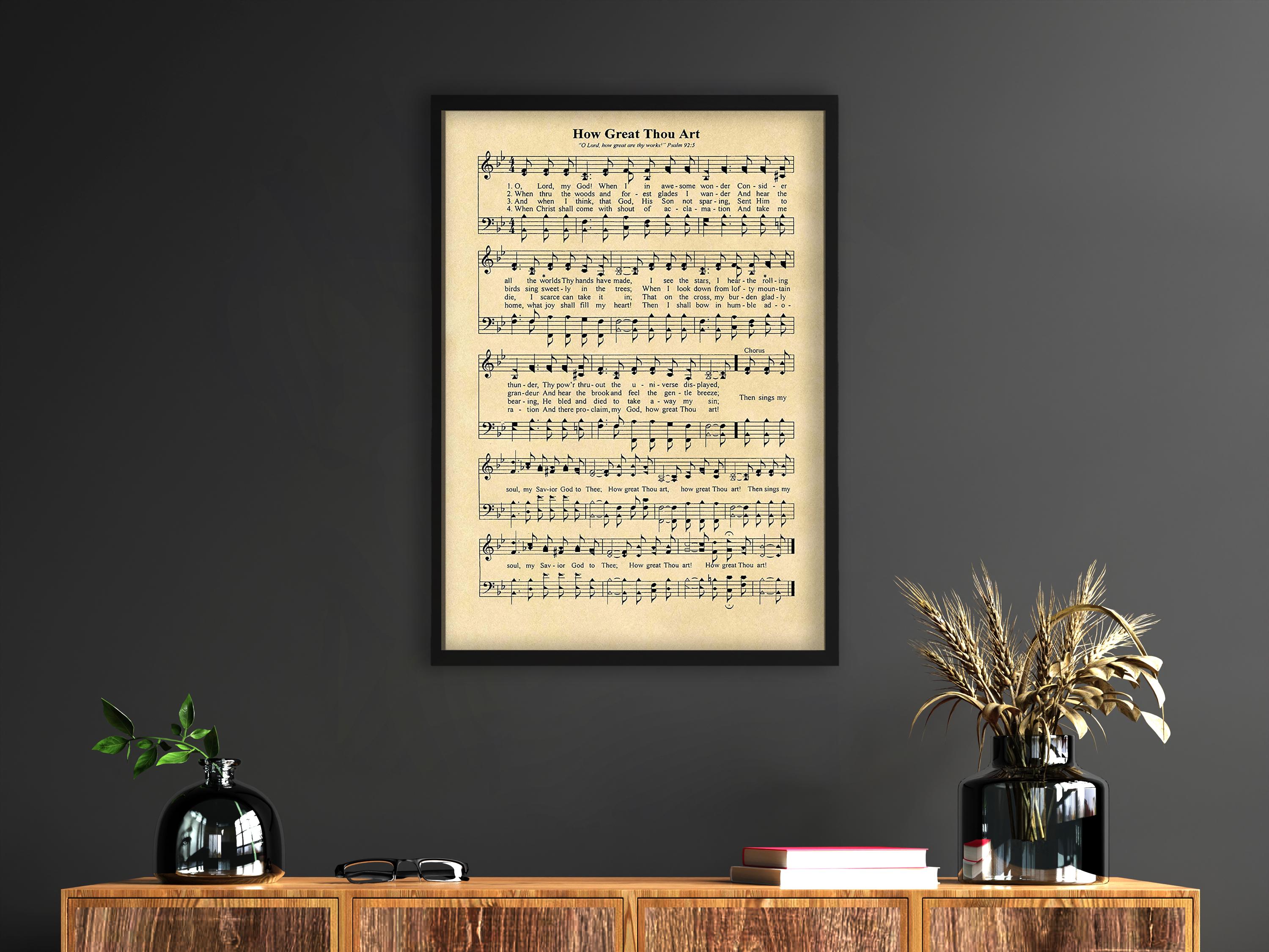 Hymn Page Print,how Great Thou Art Print, Vintage Sheet Music, Aged ...