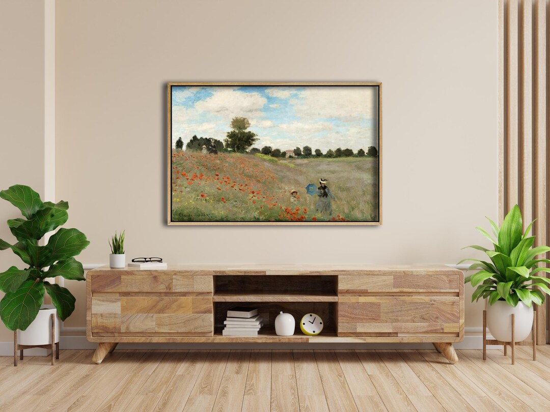 Claude Monet Poppies Canvas Print – Impressionist Wildflower Field Wall ...