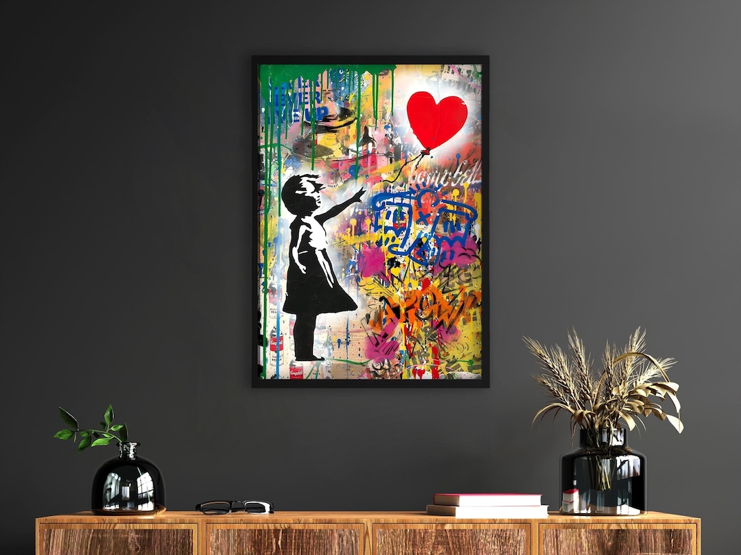 Banksy Graffiti,banksy Red Balloon Girl Poster, Wall Decor, Banksy Girl ...