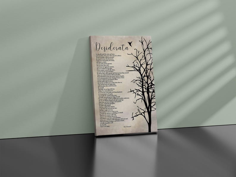 Desiderata Poem Print, Poetry Print, Poem Print, Law of Attraction, Art ...