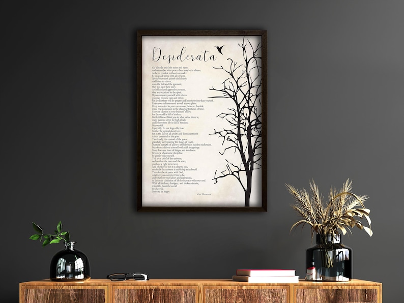 Desiderata Poem Print, Poetry Print, Poem Print, Law of Attraction, Art ...